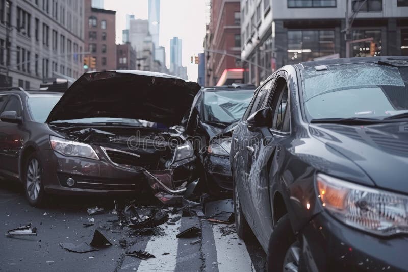 Car Accident Where Fenders Smashed into Another Car, Generative AI ...