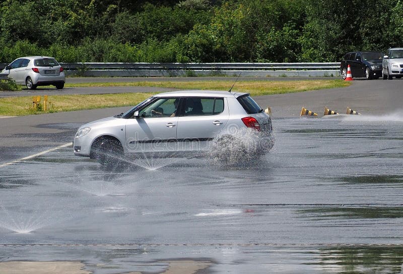 Car at ADAC Driving Safety Aquaplaning Training Editorial Stock Image ...