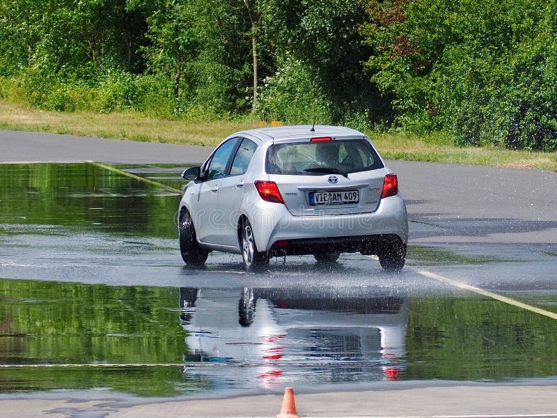 Car at ADAC Driving Safety Aquaplaning Training Editorial Stock Photo ...