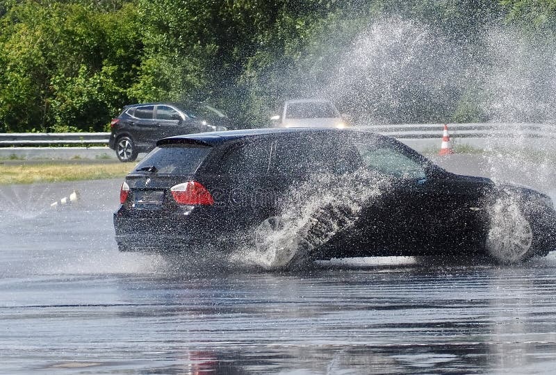 Car at ADAC Driving Safety Aquaplaning Training Editorial Stock Image ...