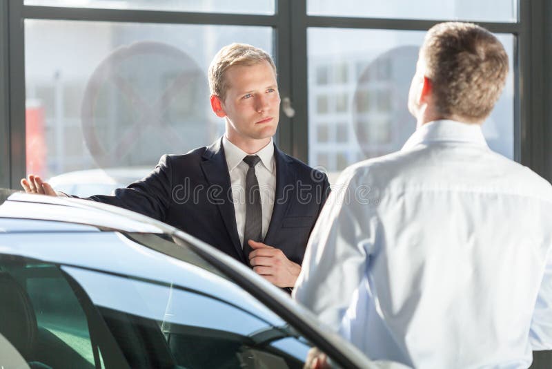 Car Agent Talking with Customer Stock Photo - Image of purchase, shop ...