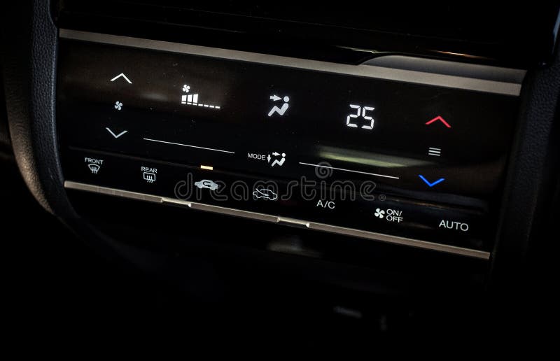 Car Air Automatic Digital Conditioning System Stock Image - Image of ...