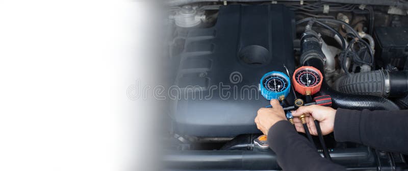 Car Air Conditioner Check Service Leak Detection Fill Refrigerant ...