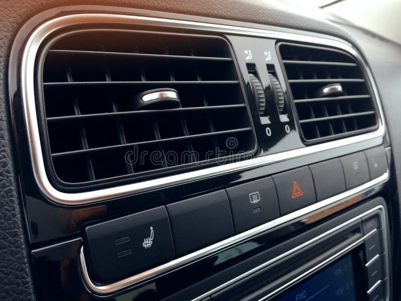 Car Air Conditioning. the Air Flow Inside the Car. Detail Interior of ...