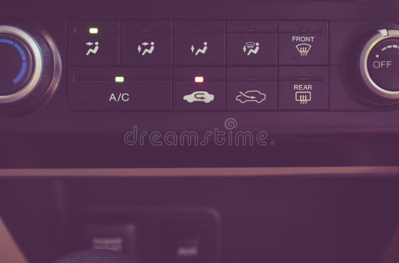 Car Air Conditioning Button Inside and System Stock Image - Image of ...