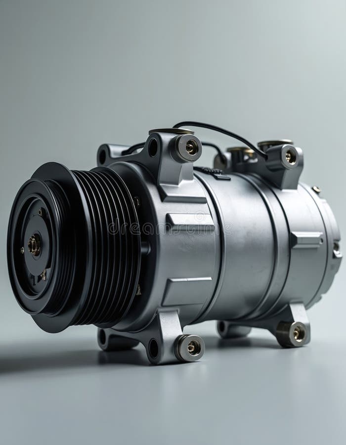 Car Air Conditioning Compressor. Device Compresses Refrigerant Coolant ...