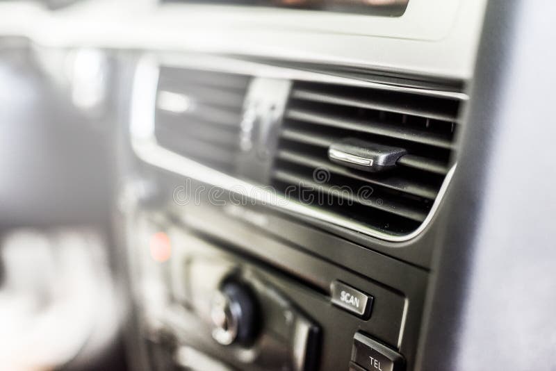 Air Conditioning Control Panel in Car. Stock Image - Image of digital ...