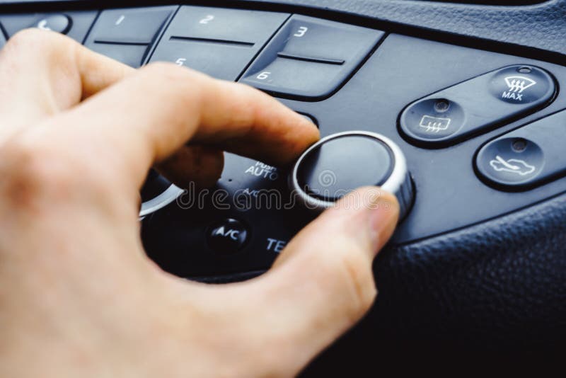 The Controller of the Air Conditioner in the Car Stock Photo - Image of ...