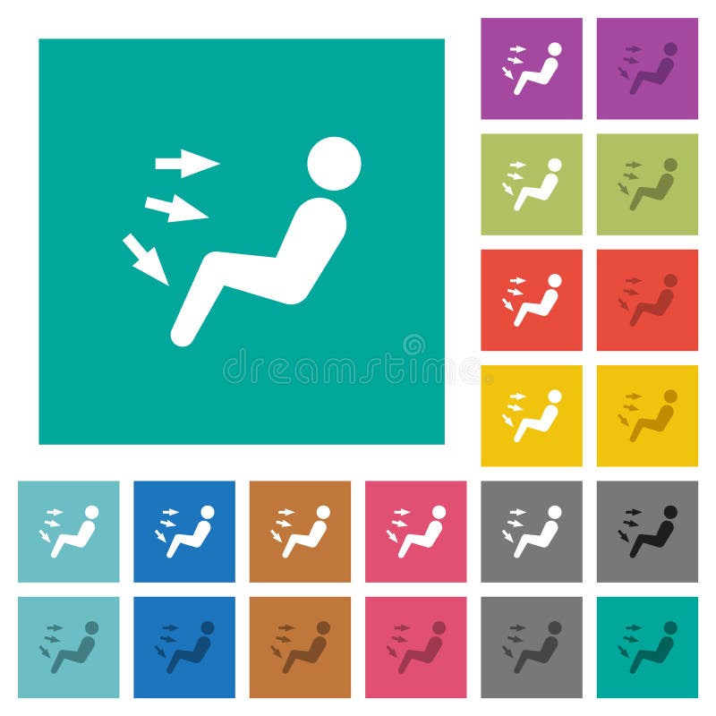 Car Air Flow Direction All Square Flat Multi Colored Icons Stock Vector ...