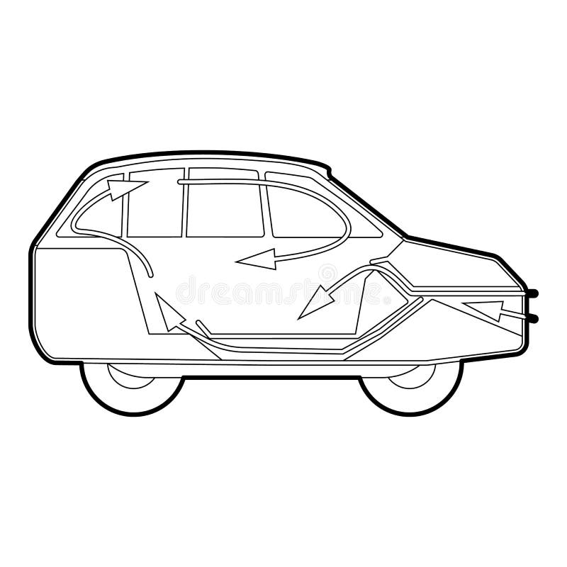 Car Air Ventilation Icon, Outline Style Stock Vector - Illustration of ...