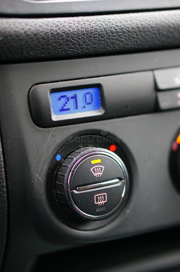 Car Airco Showing 21 Degrees Stock Image - Image of number, display ...