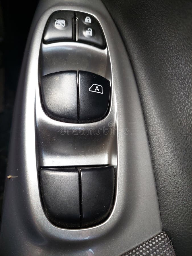 The Car All Windows Button Up Down Buttons Stock Image - Image of sedan ...