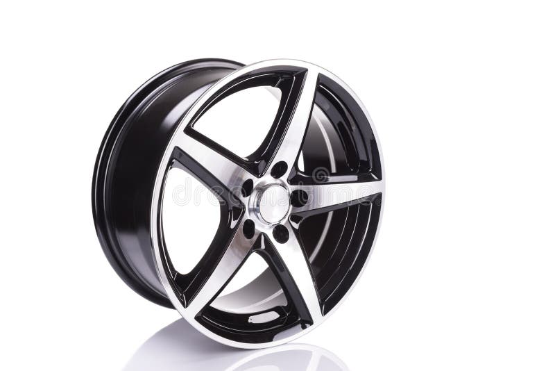 Car Alloy Wheel, Isolated Over White Background Stock Image - Image of ...