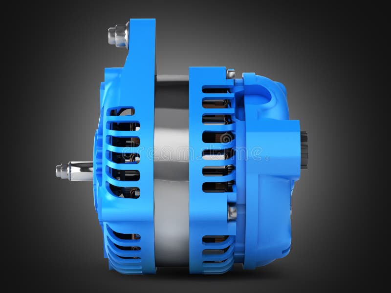 Car Alternator Side View on Black Gradient Background 3D Stock ...