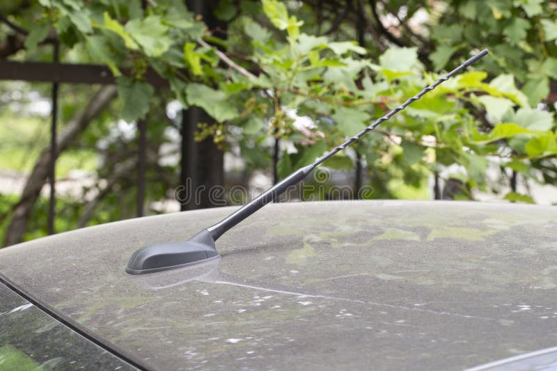 Car Antenna on the Car Roof. Radio Antenna Stock Image - Image of ...