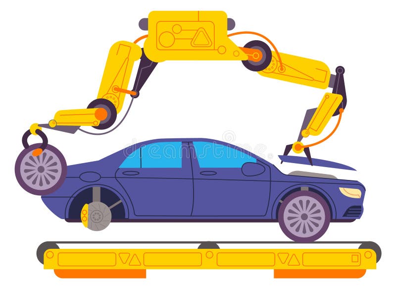 Car Assembly Color Icon. Auto Production Line Stock Illustration ...