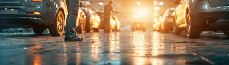 Car Assembly Line in Automotive Factory Stock Illustration ...