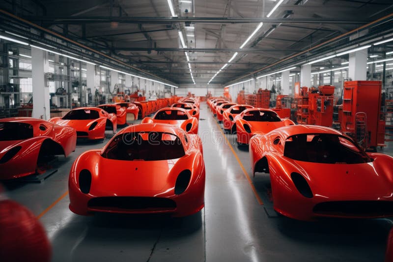 Car Assembly Line at an Innovative Factory Generative AI Stock ...