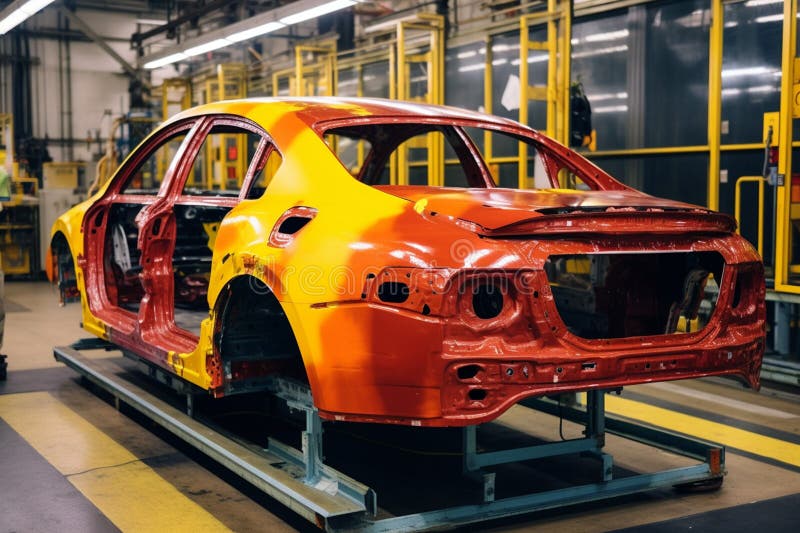 Car Assembly Line at an Innovative Factory Generative AI Stock ...