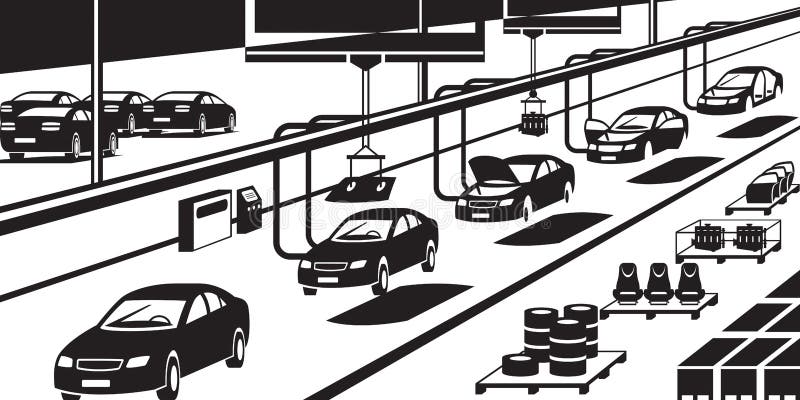 Car assembly line stock vector. Illustration of measuring - 77401334