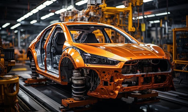 Car Assembly Process in Automotive Factory Stock Photo - Image of ...
