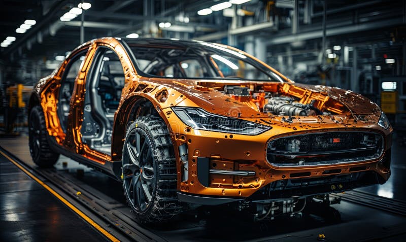 Car Assembly Process in Factory Stock Photo - Image of vehicle, process ...