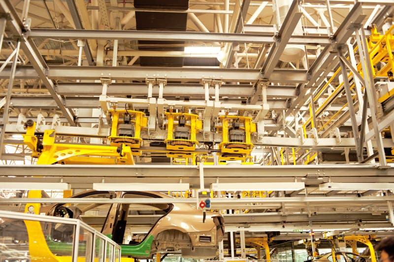 Car Assembly Shop and Assembly Line Stock Image - Image of shop, lines ...