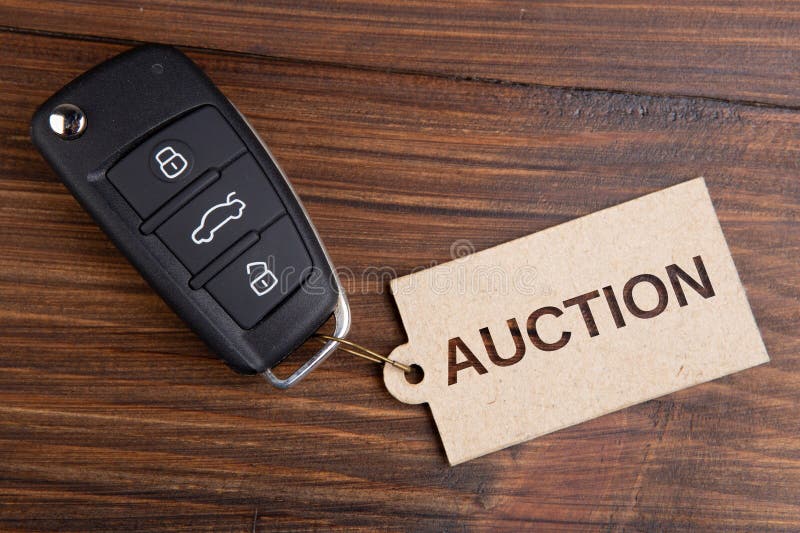 Car Auction Concept. Vehicle Security Key with Tag on the Stock Photo ...