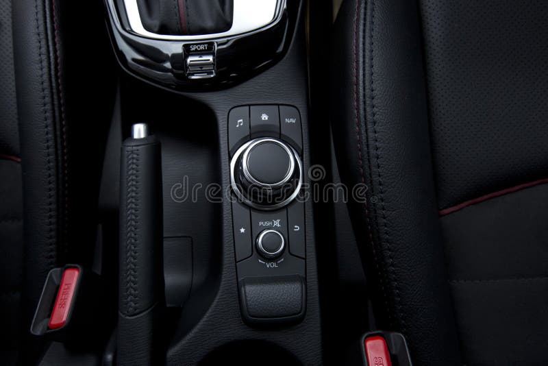 Car Audio Entertainment Control Button Stock Photo - Image of hand ...
