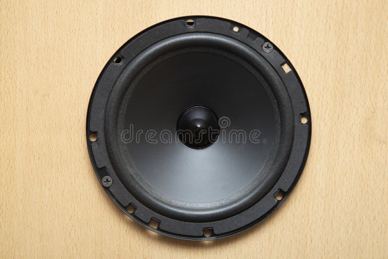 Car Audio System. Acoustics in a Wooden Shelf Stock Image - Image of ...