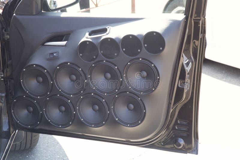 Car Audio System. Installation of Acoustics in the Car Stock Image ...