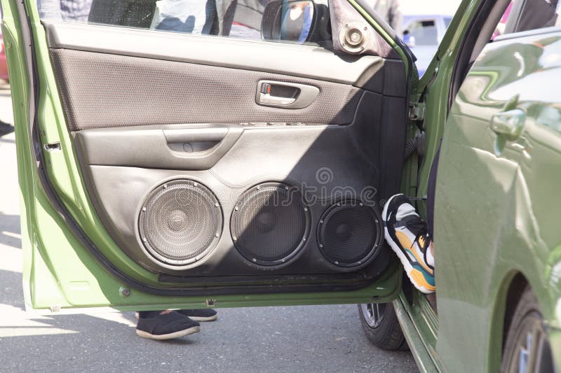 Car Audio System. Installation of Acoustics in the Car Stock Image ...