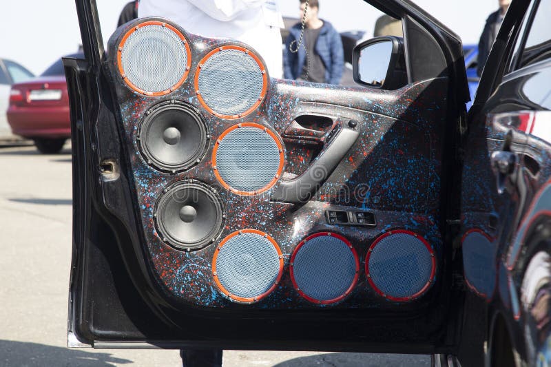 Car Audio System. Installation of Acoustics in the Car Stock Image ...