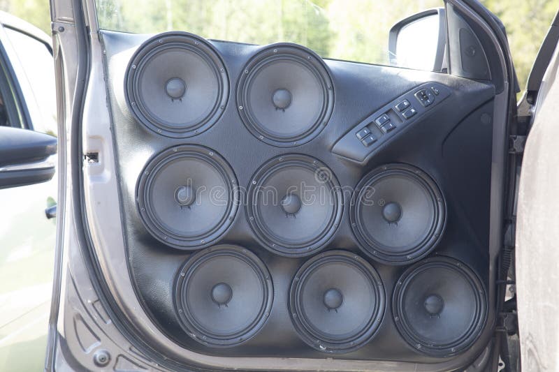 Car Audio System. Installation of Acoustics in the Car Stock Photo ...