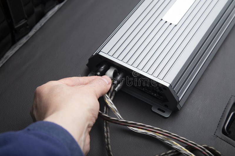 Car Audio System. Installing the Audio System on the Car Stock Image ...