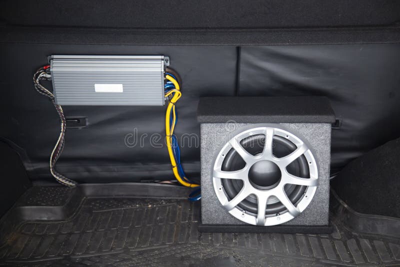 Car Audio System. Installing the Audio System on the Car Stock Photo ...
