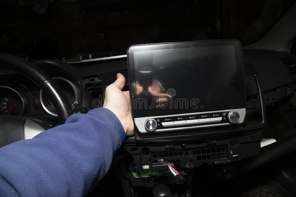 Car Audio System. Installing the Audio System on the Car Stock Image ...