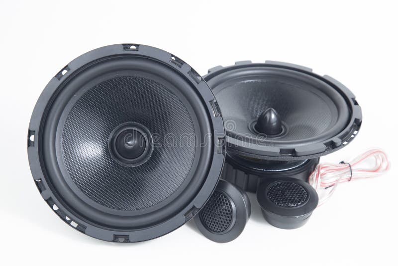 Car Audio Systems. Component Audio System for a Car on a White ...