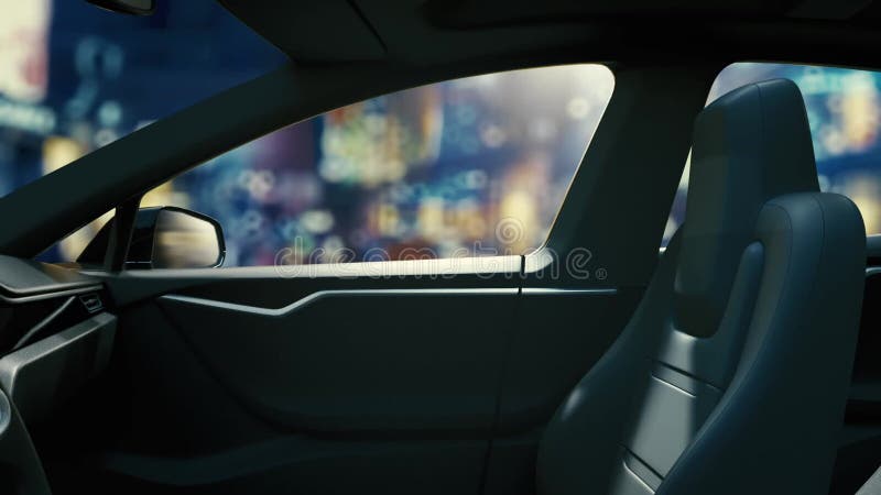 Car Auto Interior Green Screen 3D Rendering Animation - Red Leather ...