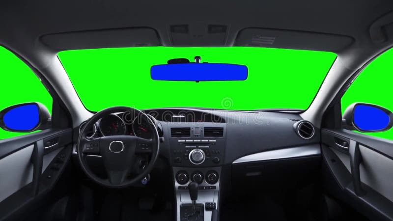 Car Auto Interior Green Screen 3D Rendering Animation - Red Leather ...