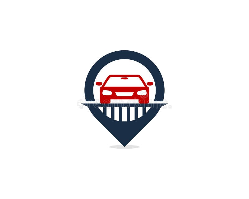 Car Auto Pin Point Icon Logo Design Element Stock Vector - Illustration ...