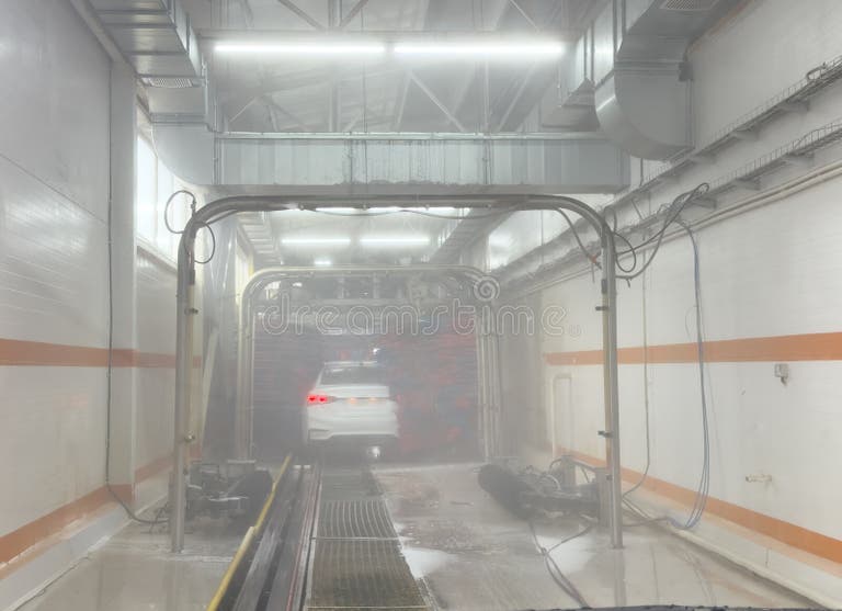 Car at an automatic wash stock image. Image of glass - 314357267