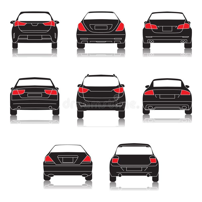 Car back icon set stock vector. Illustration of clip - 269598005