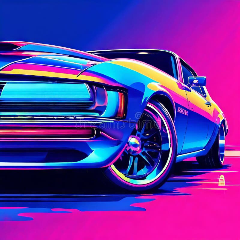 Car on a Background, Abstract Art.car Art Stock Illustration ...