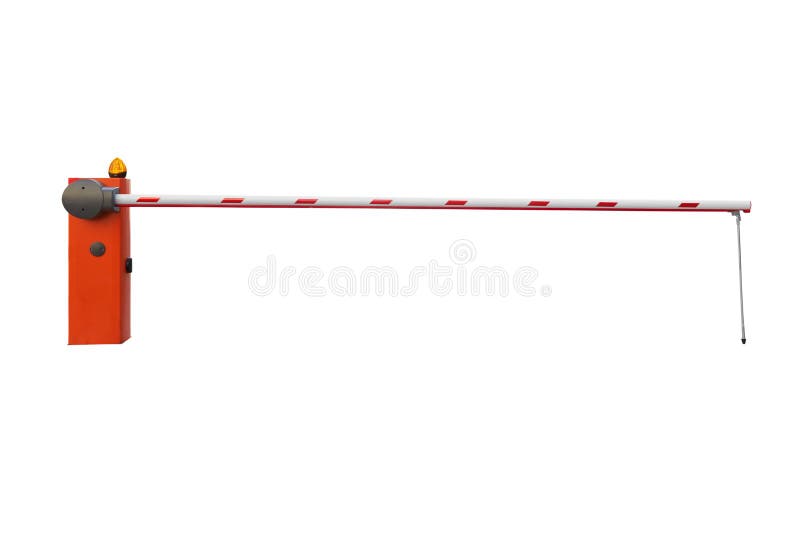 Gated Road Barrier Closeup Roadway Gate Bar in White and Red ...