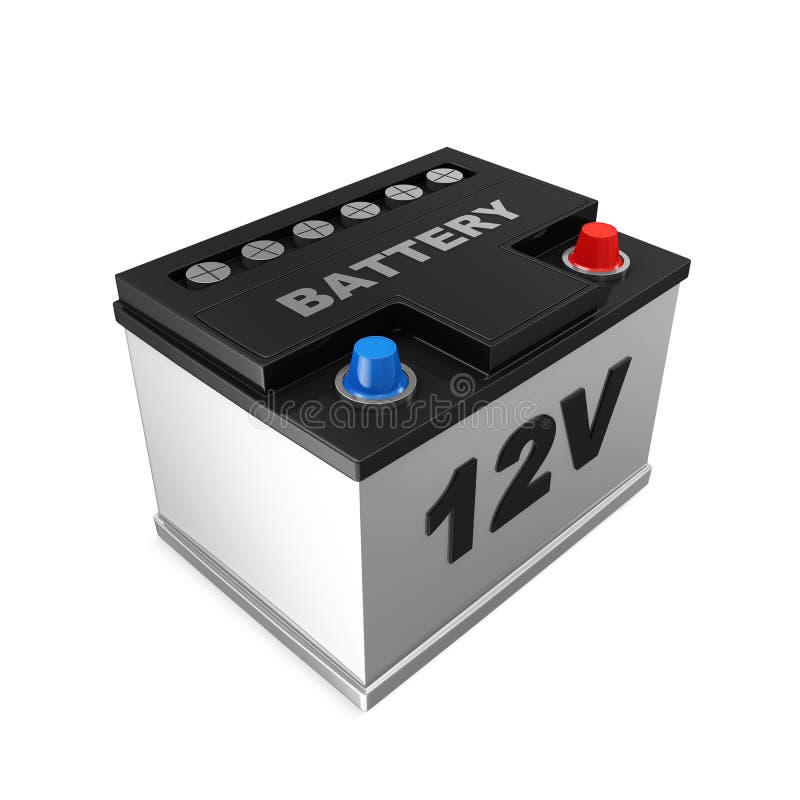 Top View of Rechargeable Car Battery 12V Accumulator with Abstract ...
