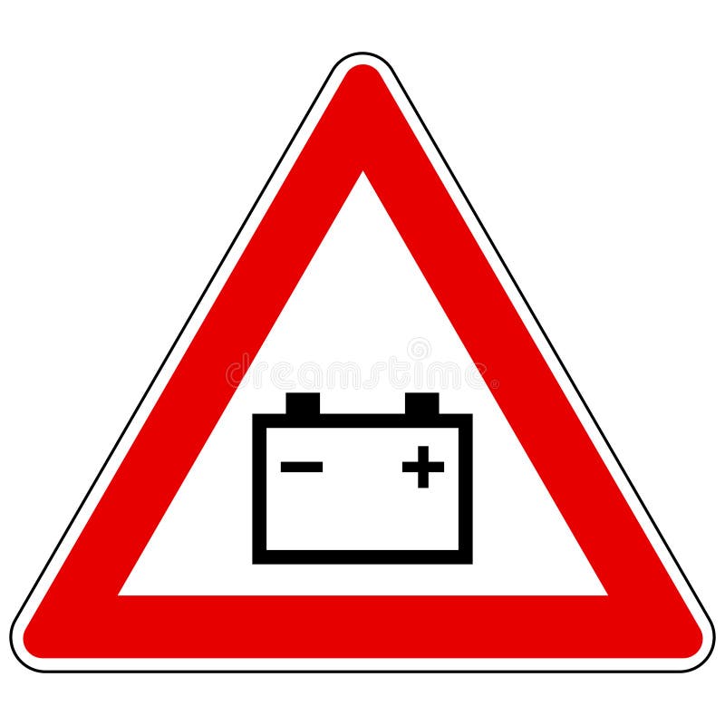 Car Battery and Attention Sign Stock Vector - Illustration of battery ...