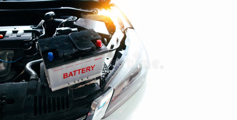 The Car Battery of the Automobile Electrical System in the Engine ...