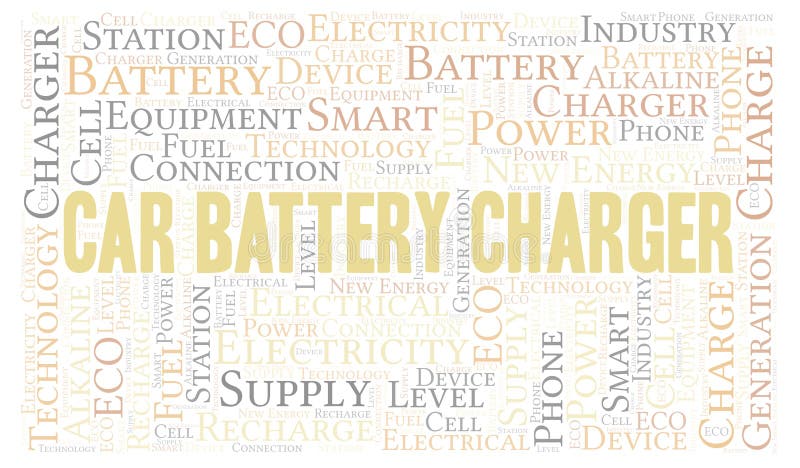 Car Battery Charger Typography Word Cloud Create with the Text only ...