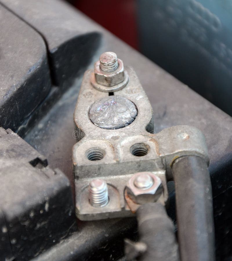 Car battery contacts stock photo. Image of engine, cell - 40663688